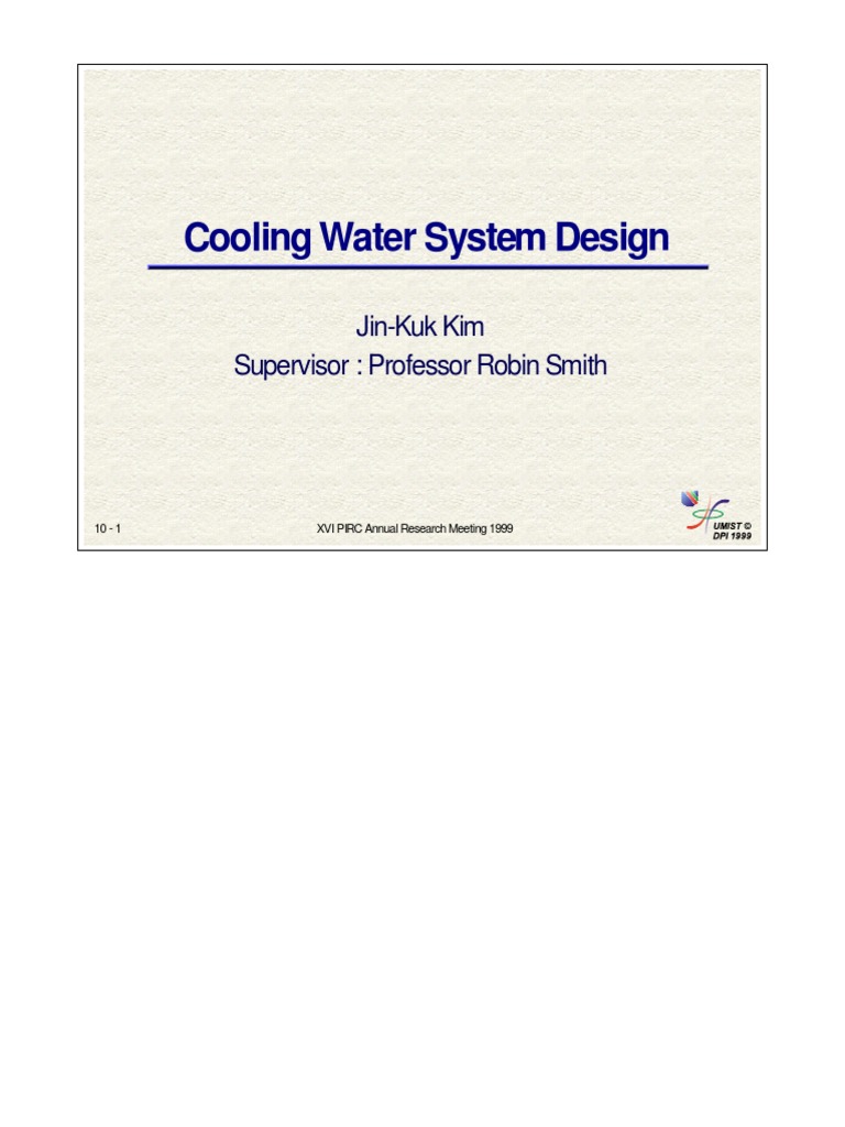 Cooling Water System Design | PDF | Heat Exchanger | Water Supply Network