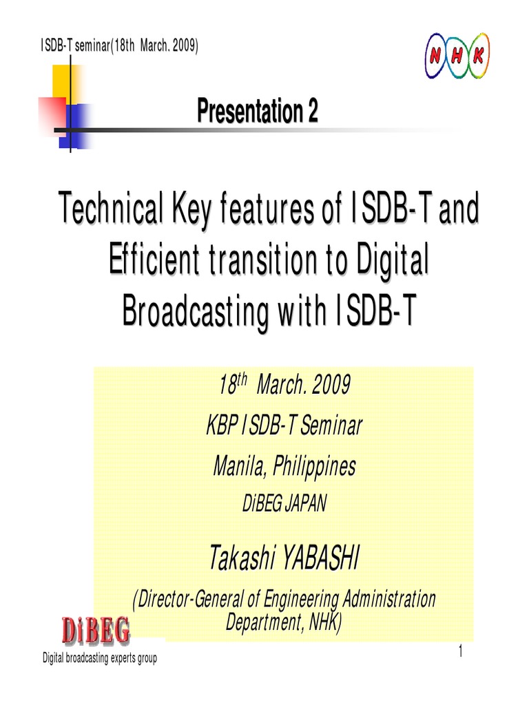 ISDB Presentation 2 | PDF | Digital Television | High Definition Television
