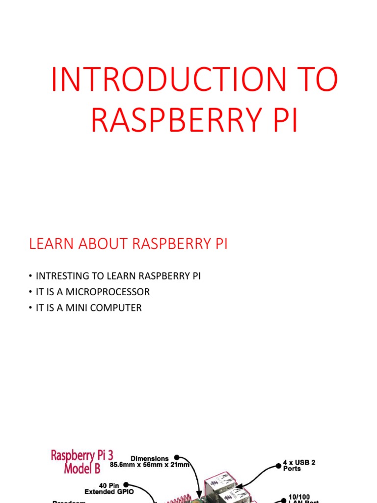 Introduction To Raspberry Pi | PDF | Ip Address | Secure Shell