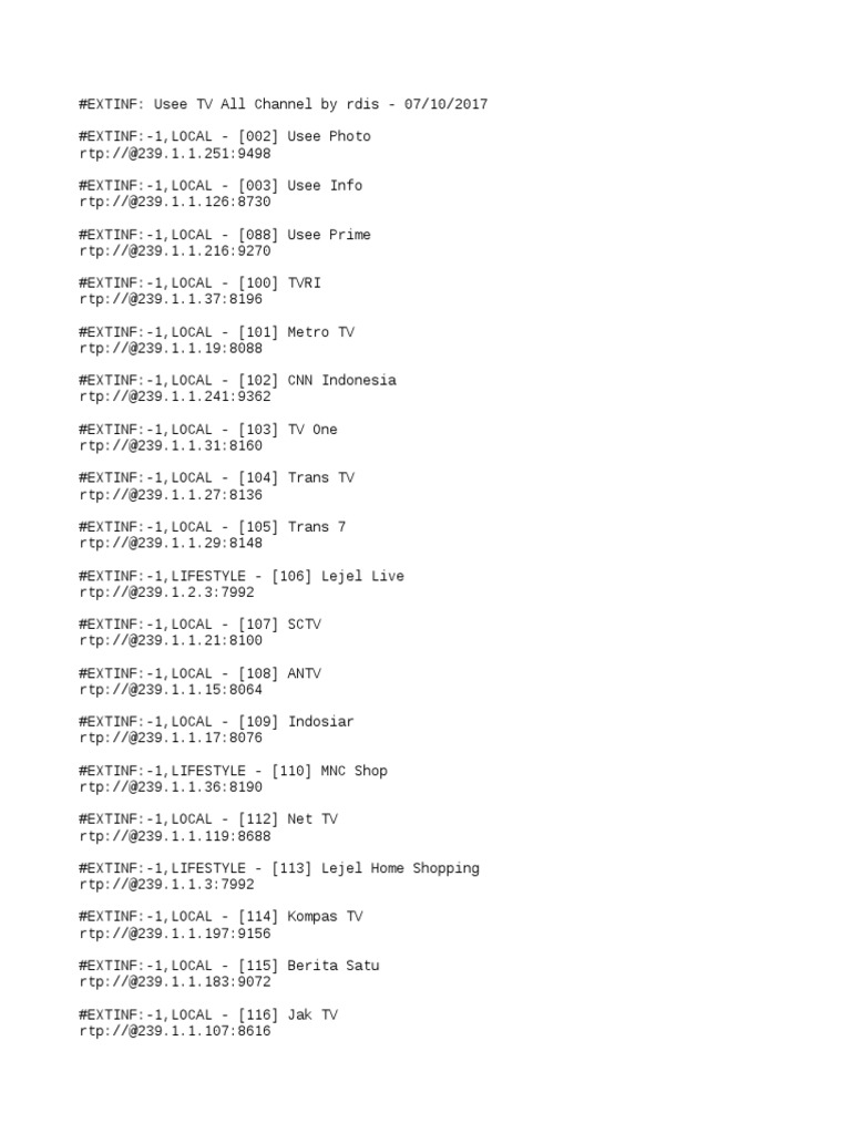 Usee TV Channel Guide | PDF | Broadcasting | American Television Networks