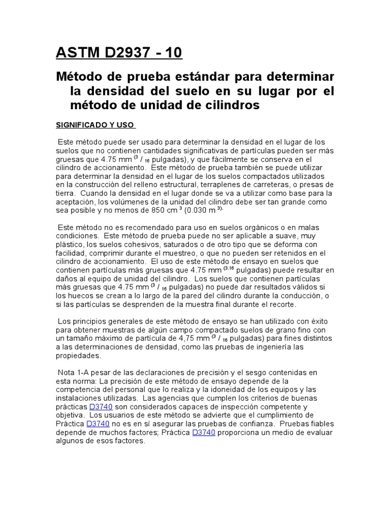 Astm D-2937 | PDF | Densidad | Masa