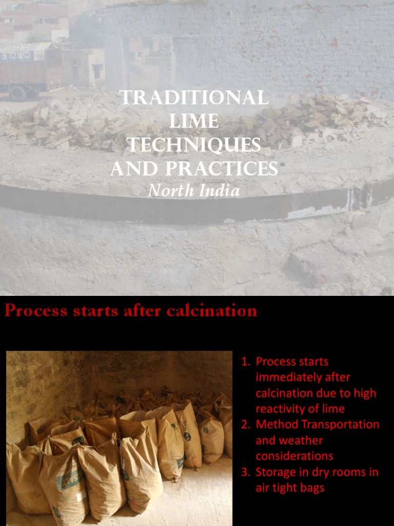 Traditional Lime Techiques | PDF | Lime (Material) | Mortar (Masonry)