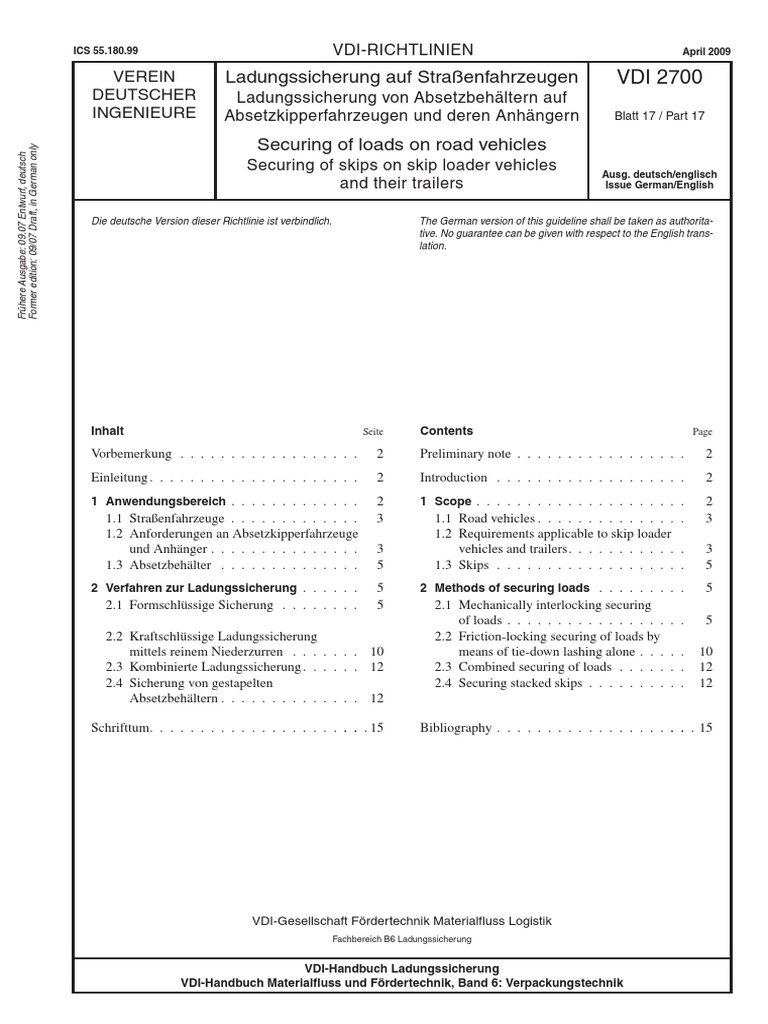 VDI 2700 Blatt-17 2009-04 | PDF