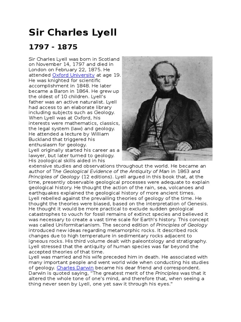 Sir Charles Lyell: Oxford University | PDF | Geology | Epistemology