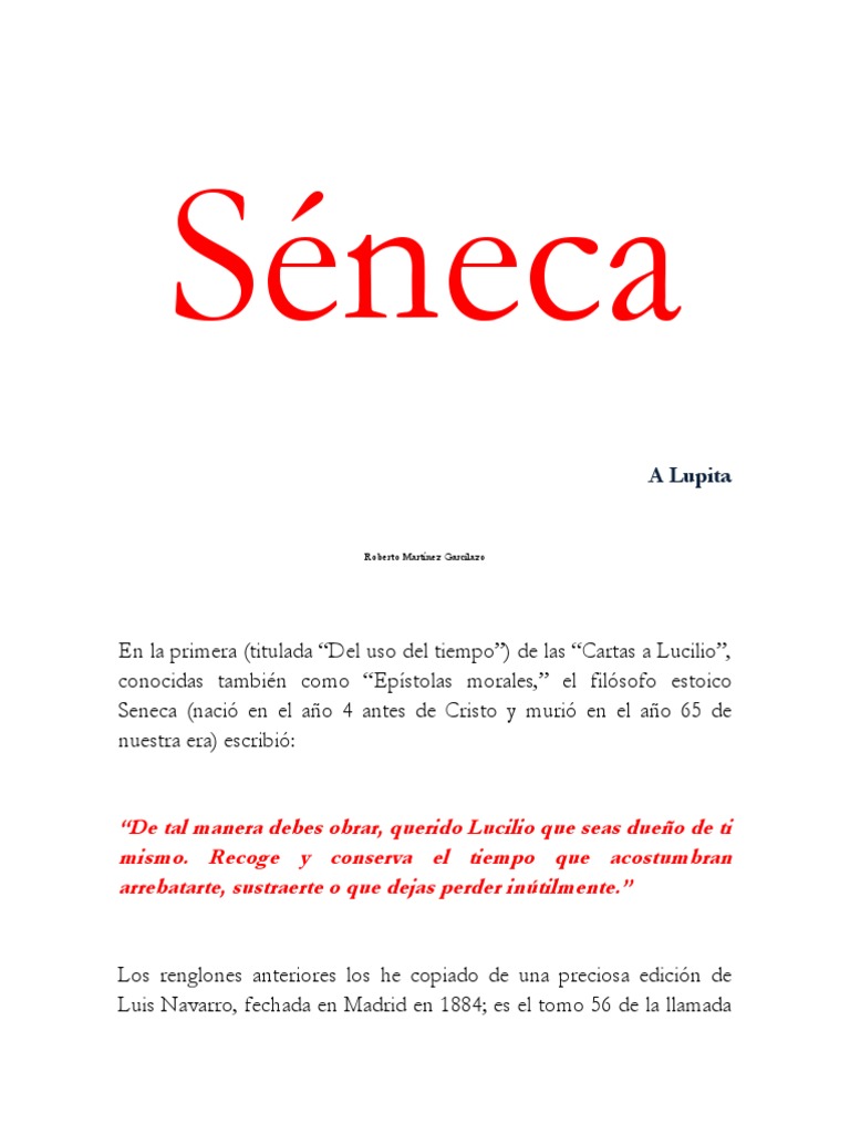 Séneca | PDF | Séneca El Joven | Ensayos
