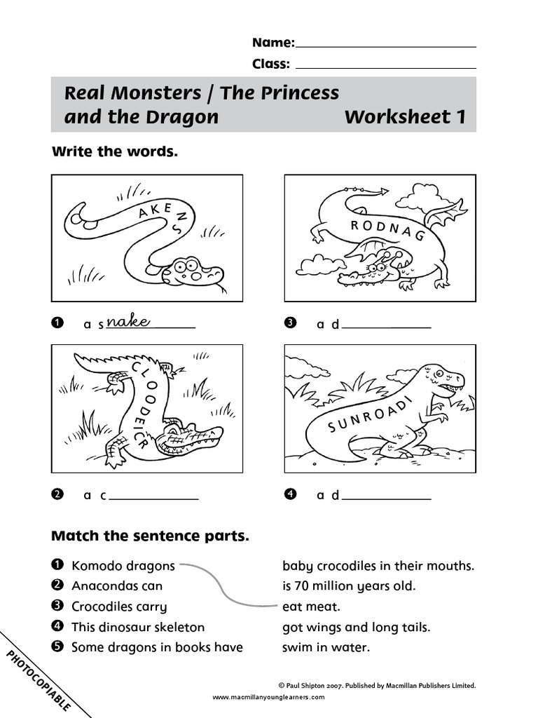 Real Monsters Worksheet | PDF | Dragon | Leisure