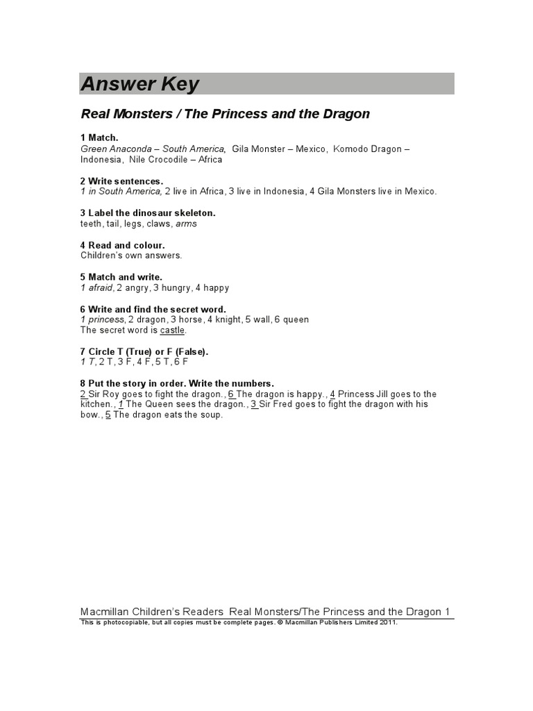 Princess and Dragon Story Activities | PDF | Home & Garden