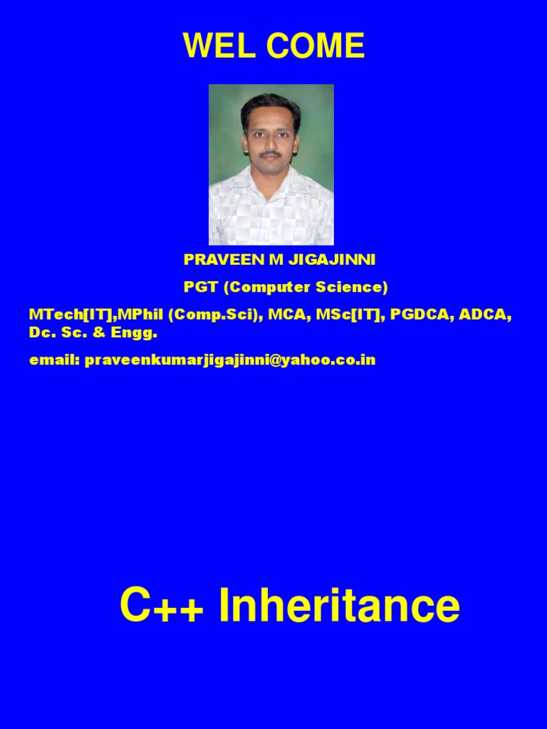 Ppt Of Inheritance In C Inheritance Object Oriented