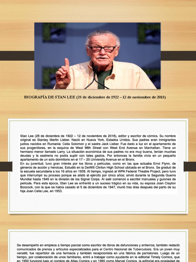 Biografia de Stan Lee | Descargar gratis PDF | Comics Marvel | Compañías editoriales de cómics ...