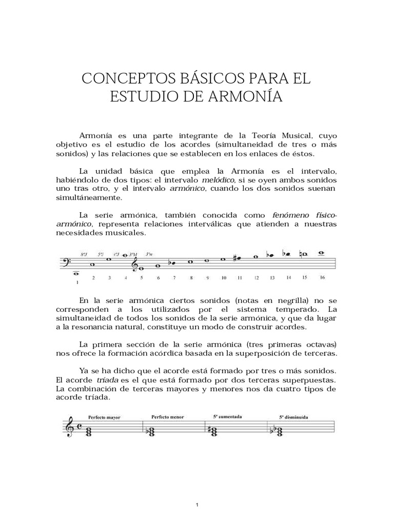 Conceptos básicos de armonía: intervalos, acordes, escalas y funciones ...