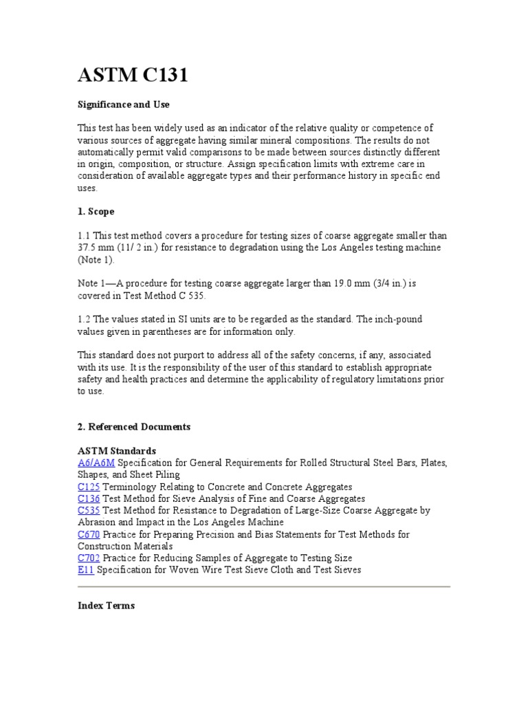 Astm C131 | PDF