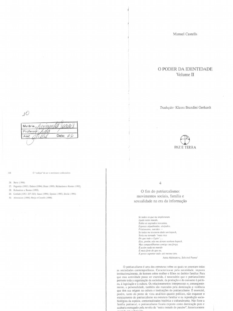 Castells o Poder Da Identidade Cap 4 PDF | PDF