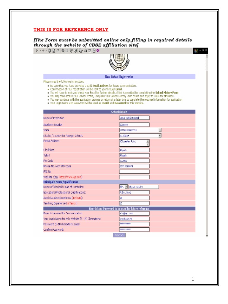 Files - Guidelines For Filling Up CBSE Affiliation Form | PDF ...