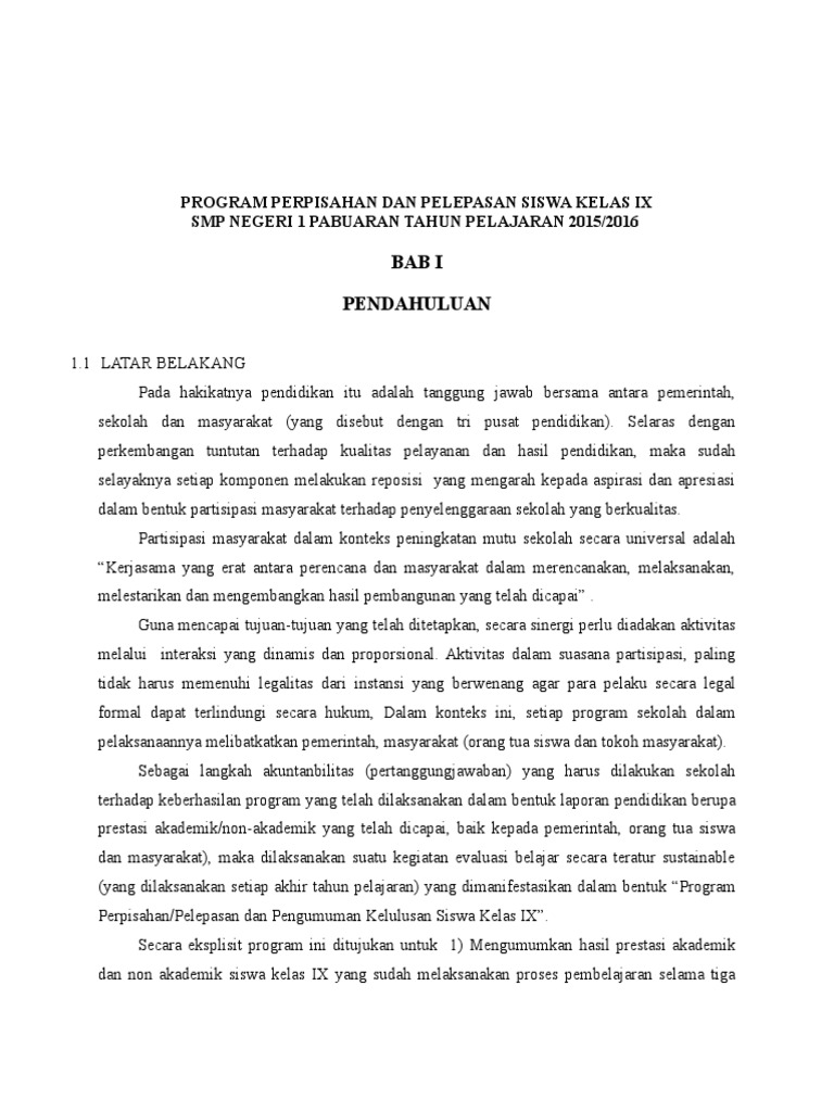 Proposal Pelepasan Kelas Ix SMP | PDF