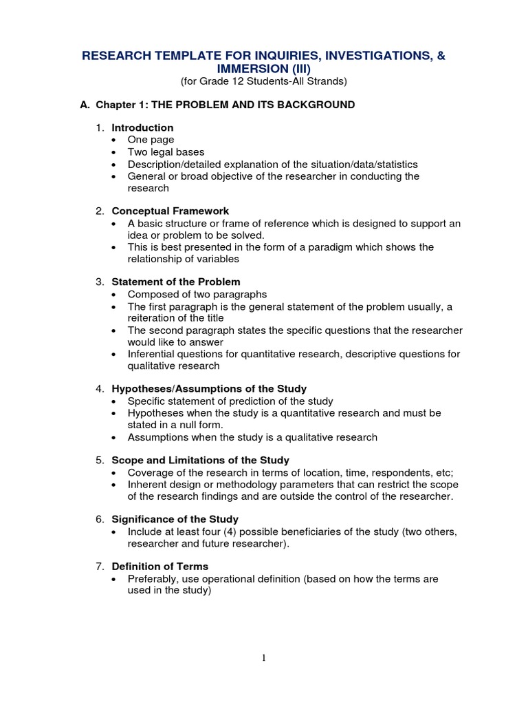 Grade 12 Research Project Template | PDF | Qualitative Research ...