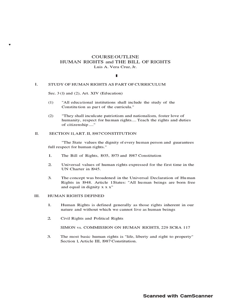 Human Rights Law Course Outline | PDF | International Criminal Court ...