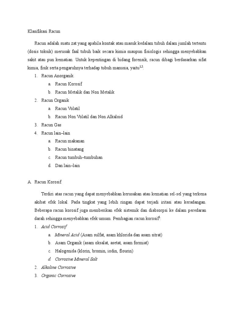 Klasifikasi Racun | PDF