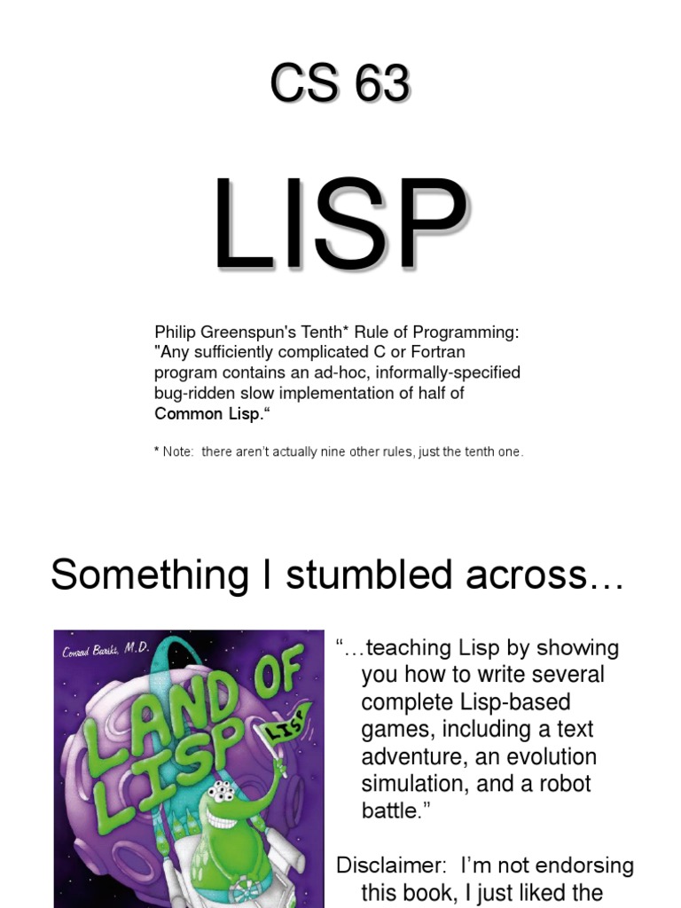 Lisp | PDF | String (Computer Science) | Formalism (Deductive) Lisp | PDF | String (Computer Science) | Formalism (Deductive)