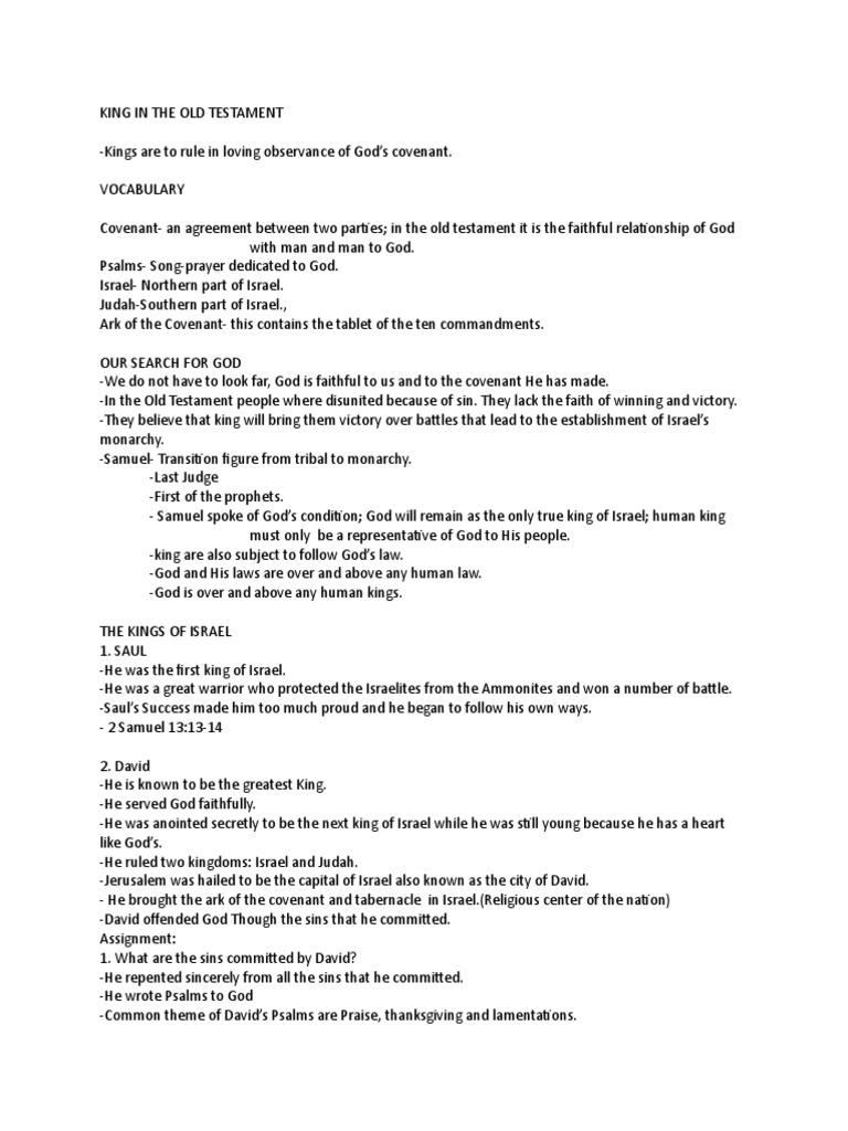 King in The Old Testament | PDF | David | Religious Literature