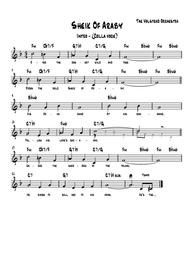 Sheik of Araby PDF | PDF