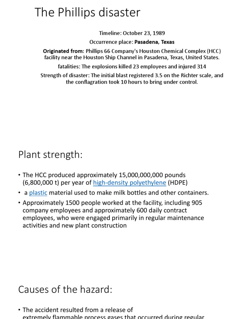The Phillips Disaster: Originated From: Phillips 66 Company's Houston ...