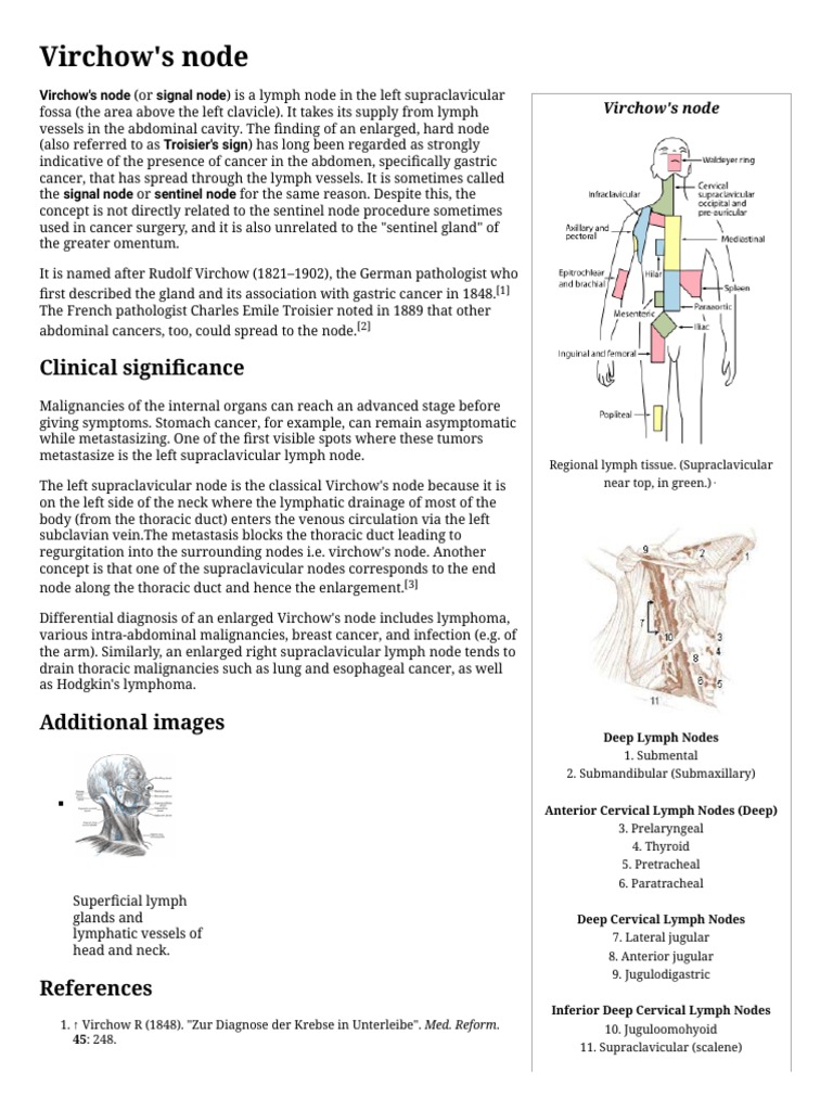 Virchow's Node | Circulatory System | Lymphatic System