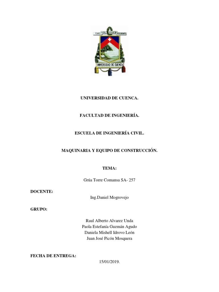g2.3 Torres Grua - Informe2 | PDF | Grúa (máquina) | Propulsión de ...
