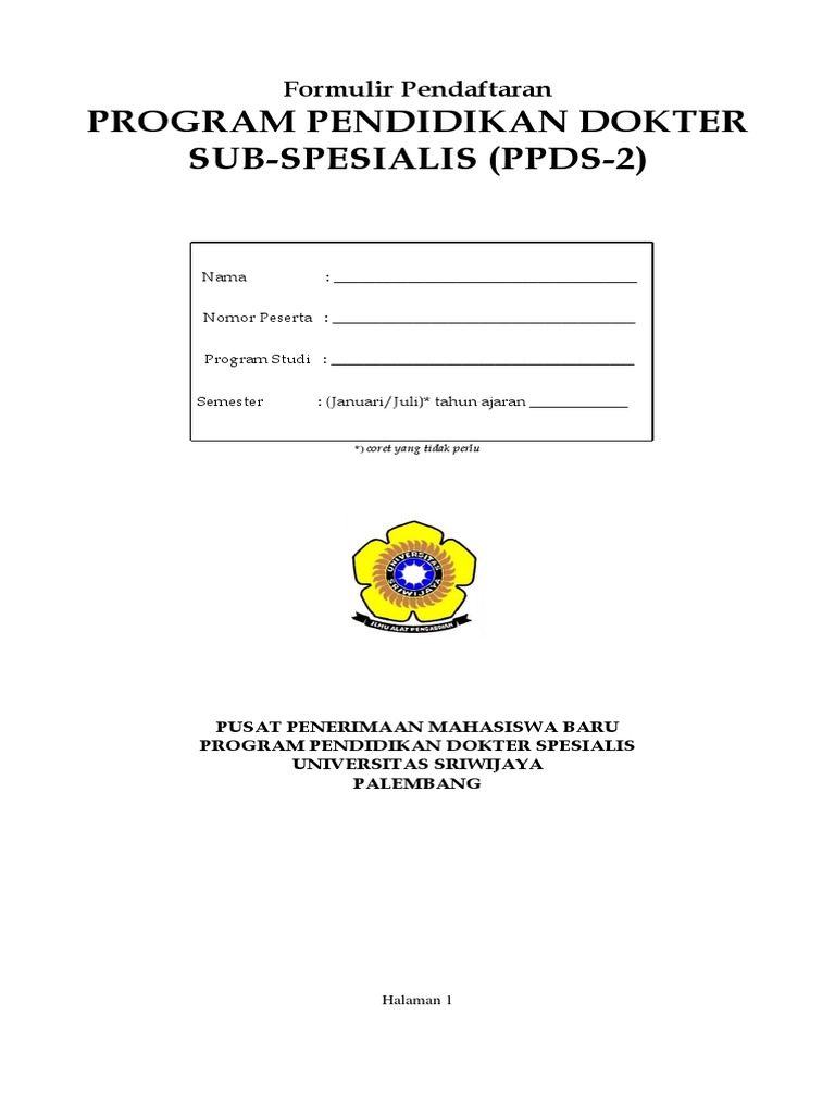 Formulir Pendaftaran Sp-2 | PDF