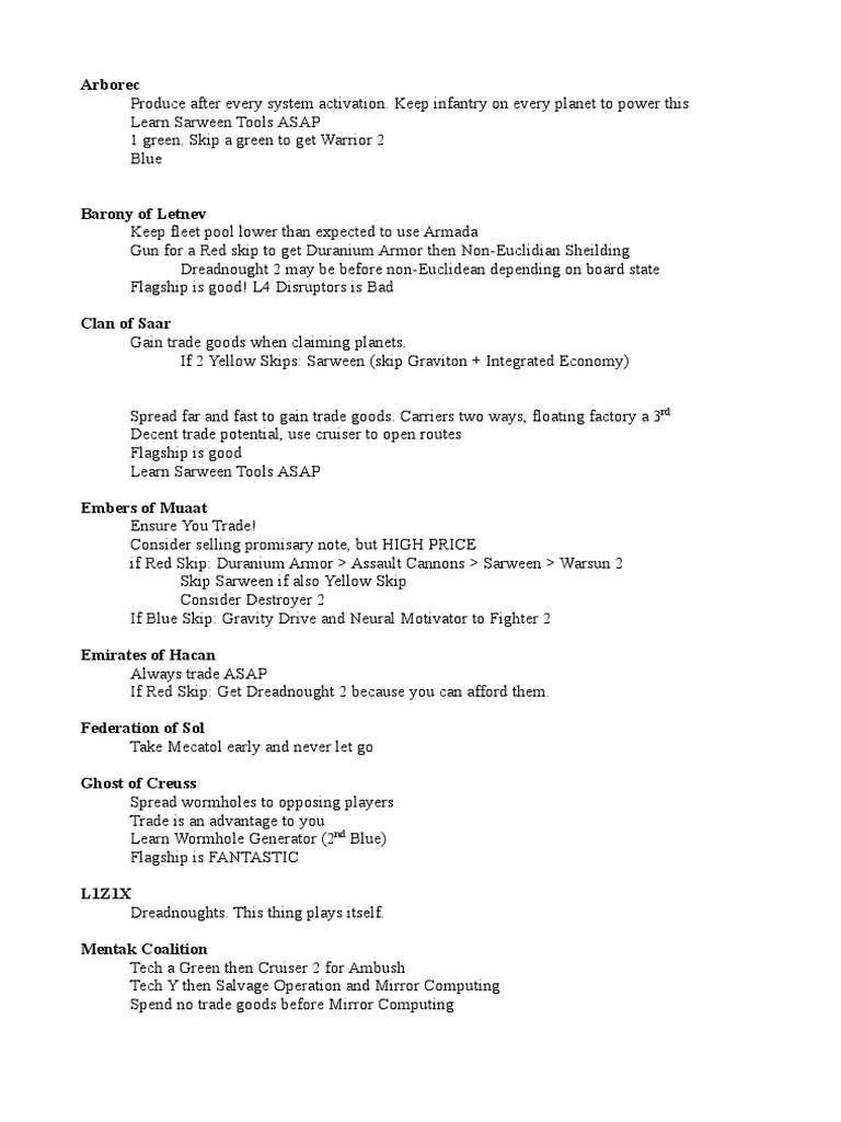 TI4 Quick Guide | PDF | Battleship | Warships