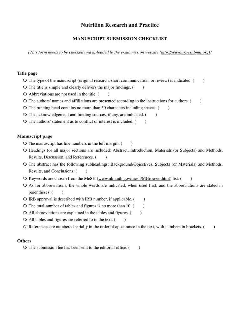 NRP Checklist 2017 | PDF