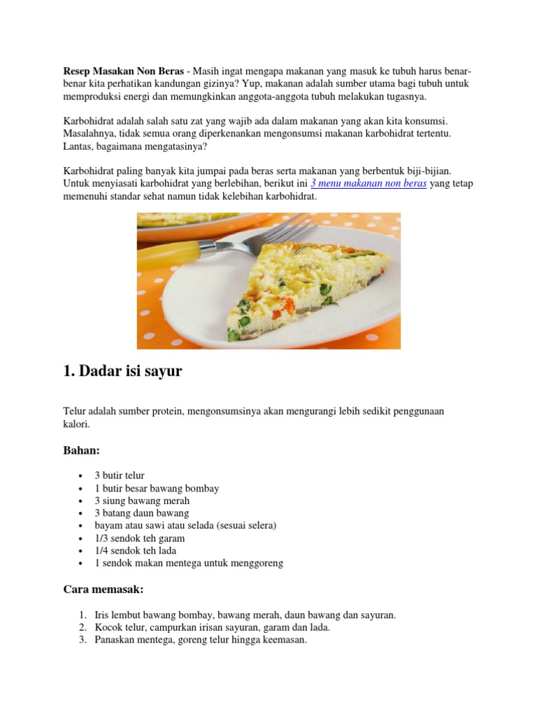 Resep Masakan Non Beras Nona | PDF | Gaya Hidup