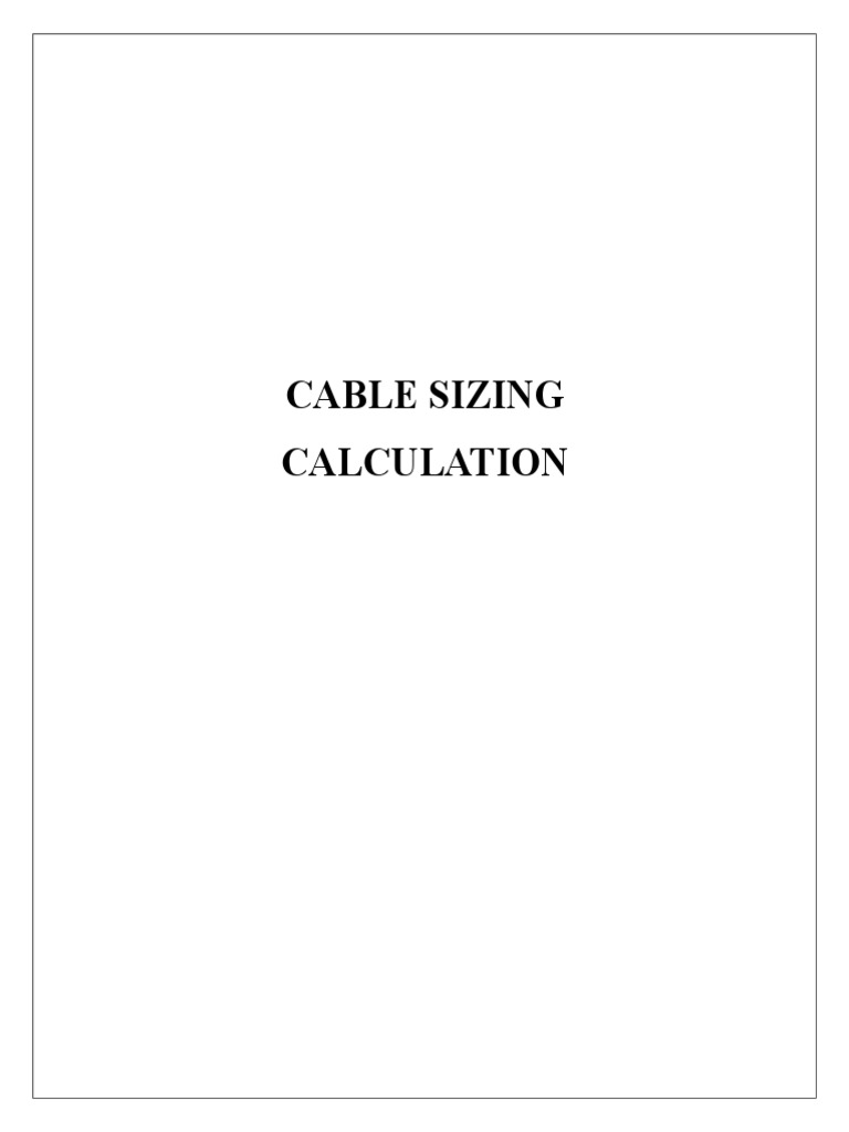 MV and LV Cable Sizing Calculations | PDF | Volt | Electrical Impedance
