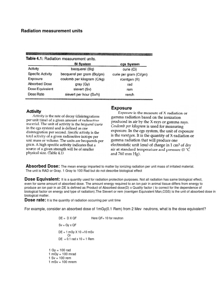 Radition Safety Notes | PDF | Ionizing Radiation | Radiation Protection