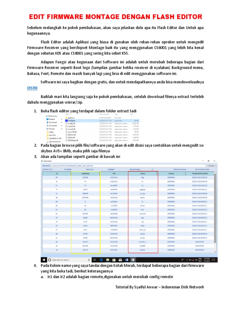 Edit Firmware Montage Dengan Flash Editor | PDF