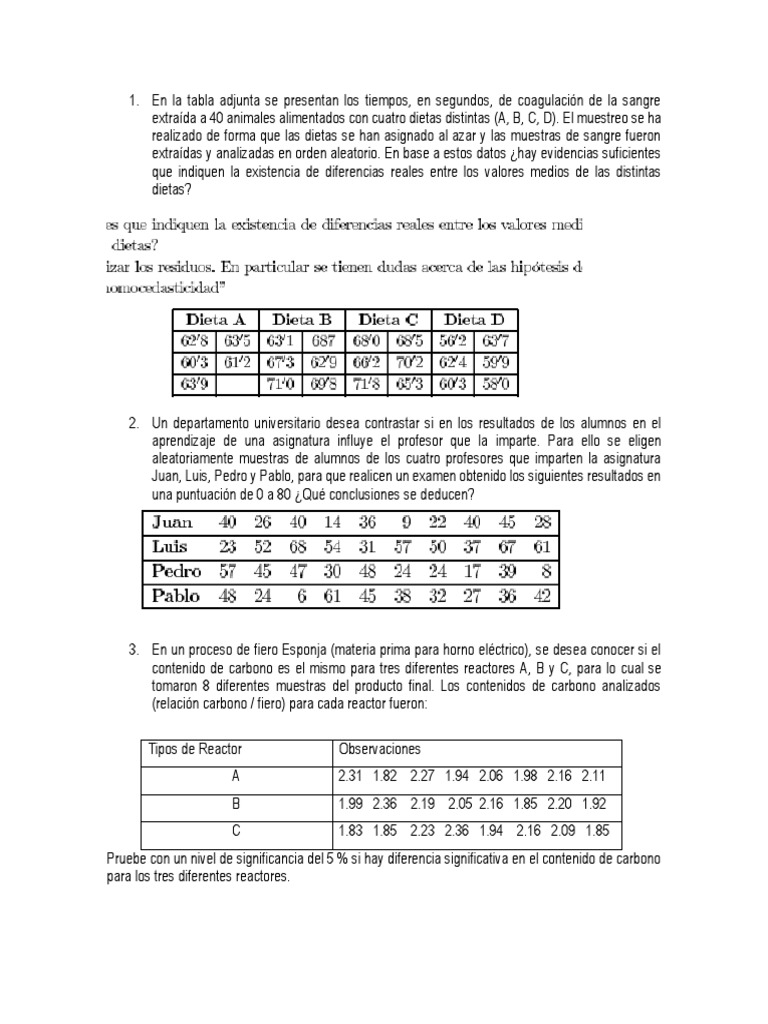 ANOVA Ejemplos | PDF | Análisis de variación | Science