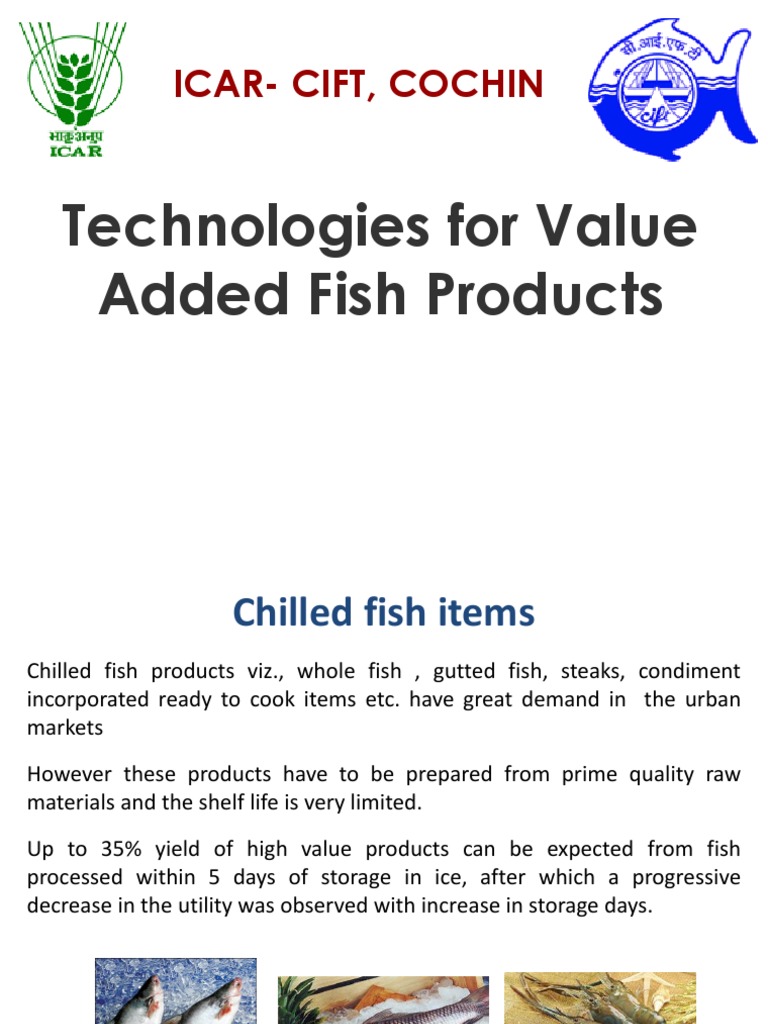 Icar-Cift, Cochin: Technologies For Value Added Fish Products | PDF ...