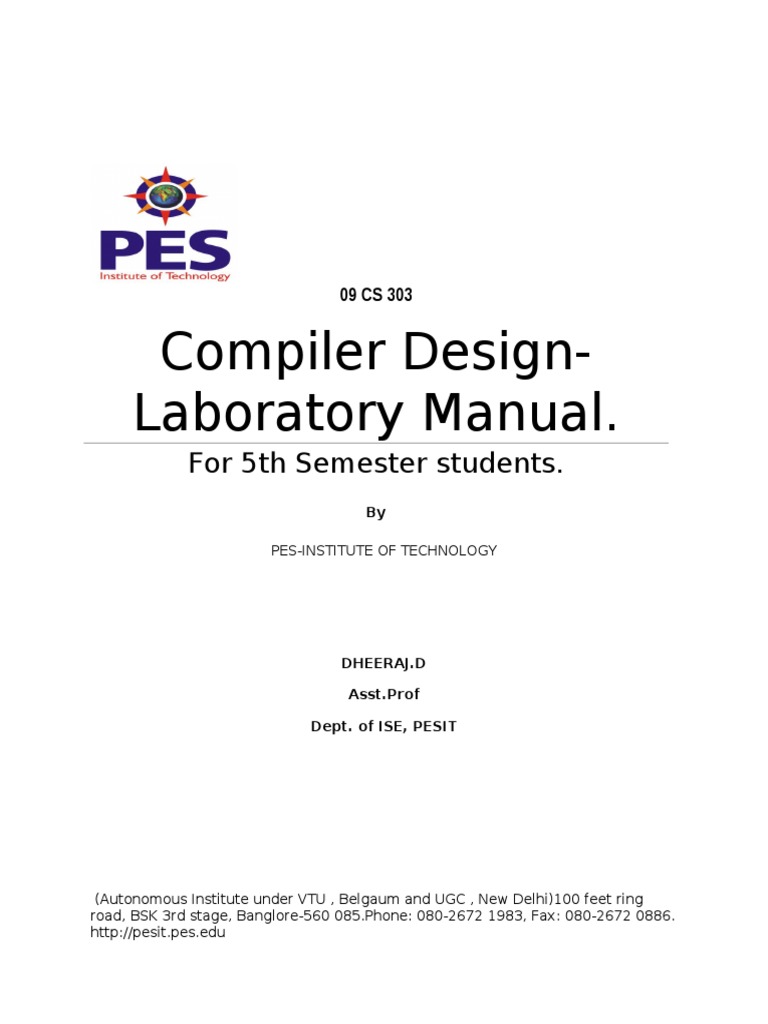 Compiler Lab Manual | PDF | Parsing | Computer Engineering Compiler Lab Manual | PDF | Parsing | Computer Engineering