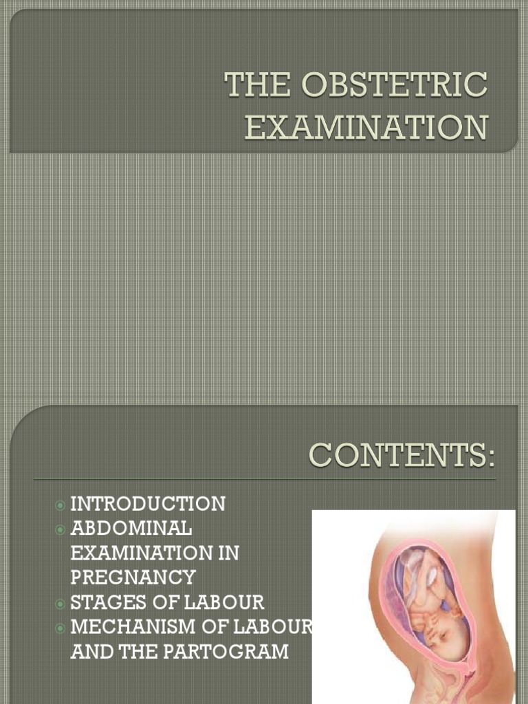 E-The Obstetric Examination | PDF | Pelvis | Childbirth