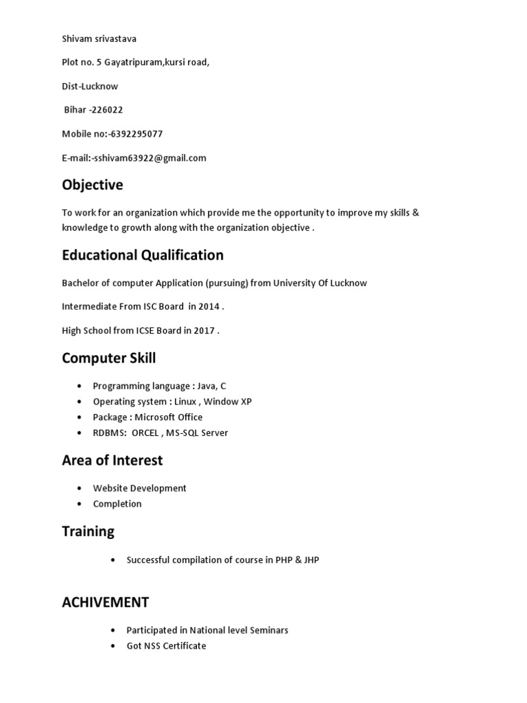 Shivam Resume | PDF