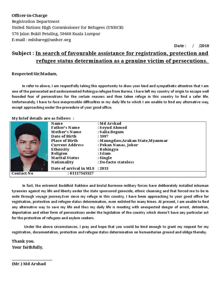 Appli 4 Arshad $ | PDF | Rohingya People | Refugee