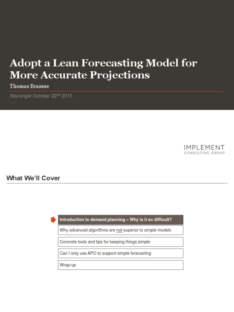 Lean Forecasting Model | PDF | Seasonality | Forecasting