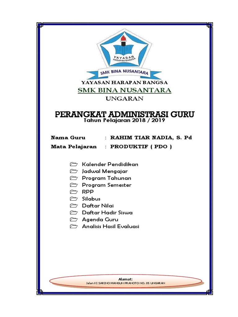 Cover Administrasi Guru | PDF | Bisnis | Seni