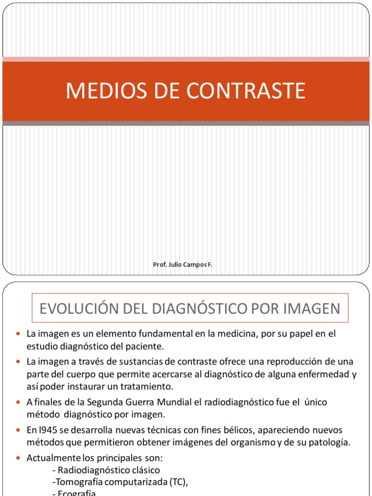 Medios de Contraste 1 | PDF | Radiología | Medicina
