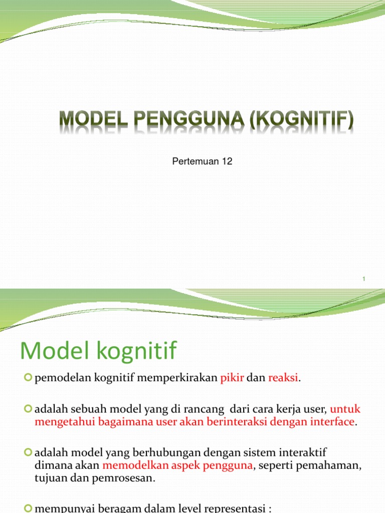 IMK - Model Pengguna (Kognitif) | PDF