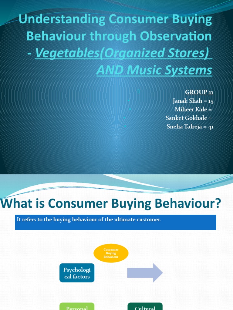 Understanding Consumer Buying Behaviour Through Observation | PDF ...