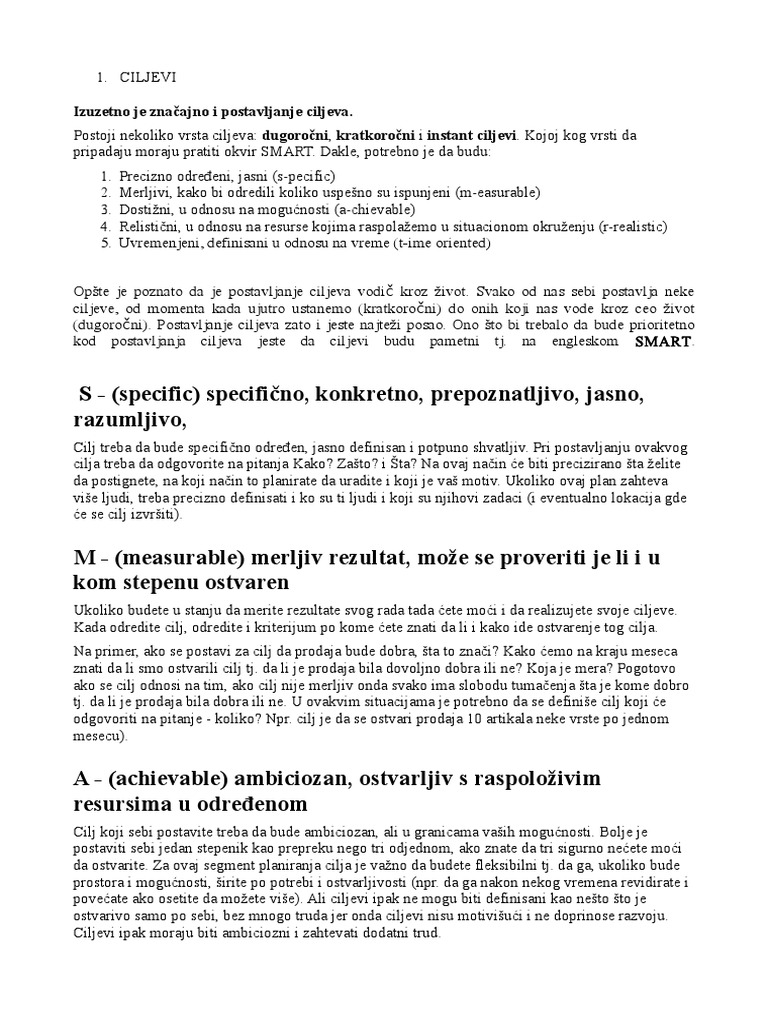 Ciljevi | PDF
