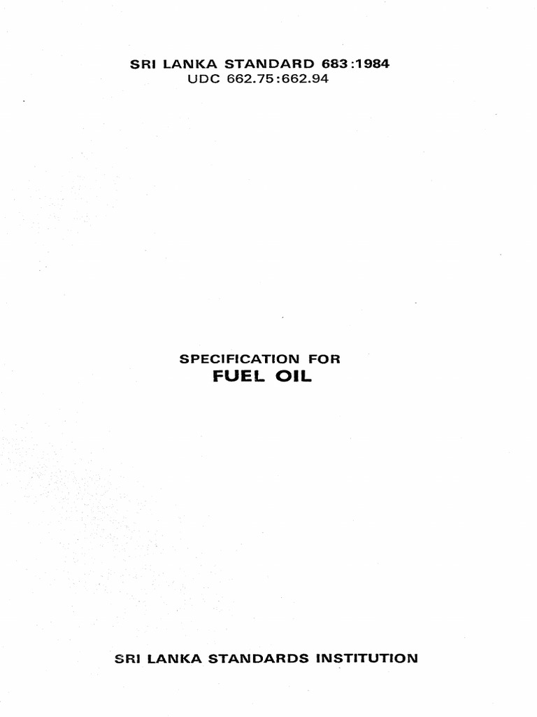 Sls 683 - Specification For Fuel Oil | PDF