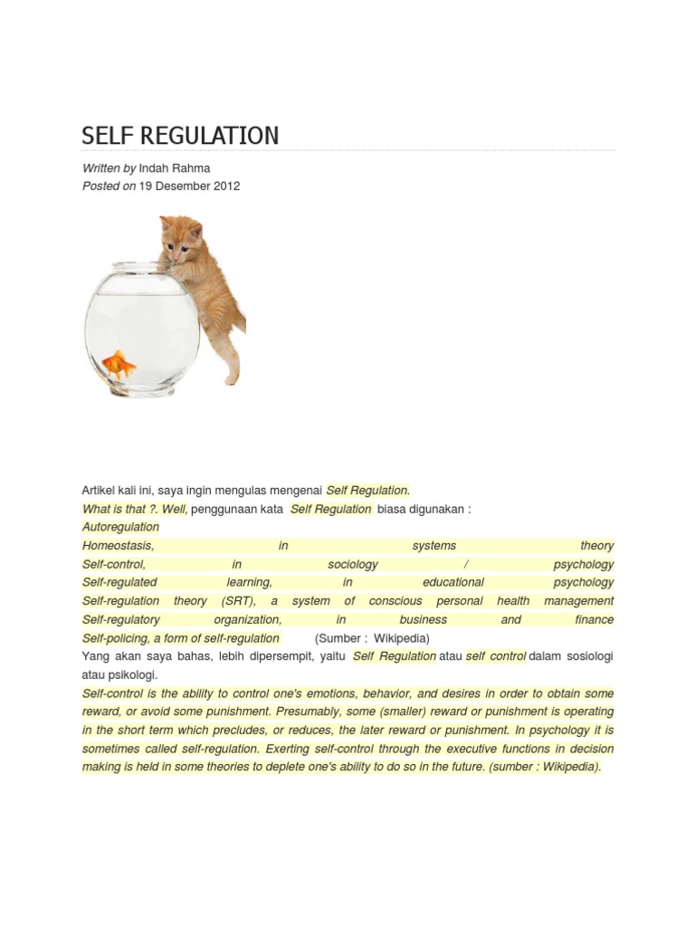 Self Regulation | PDF