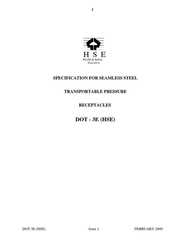 Dot - 3E (Hse) : Specification For Seamless Steel | PDF | Materials ...