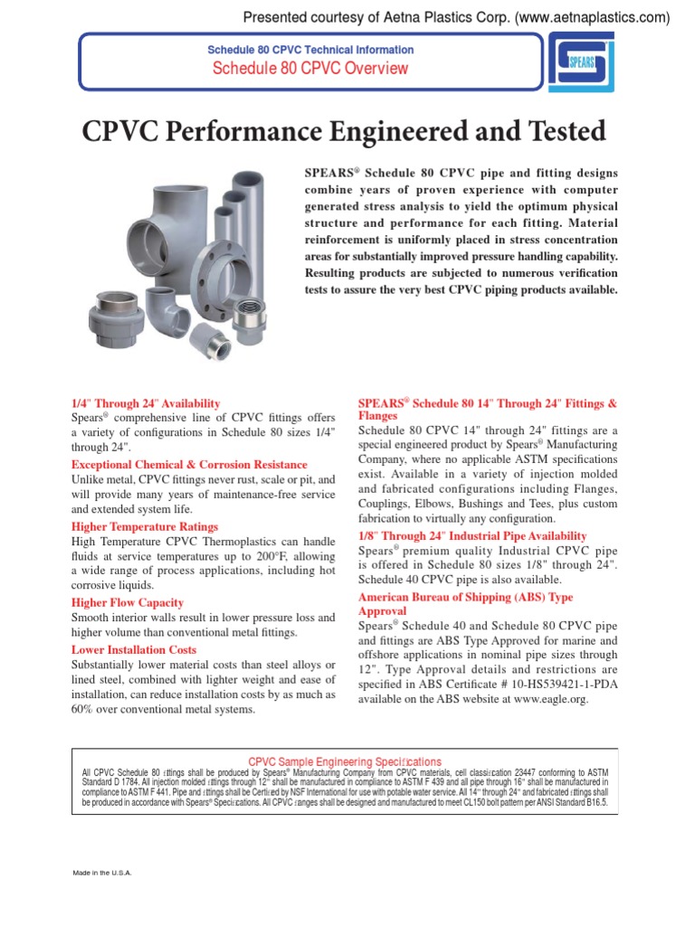 CPVC Product Overview - SCH 80 PDF | PDF | Pipe (Fluid Conveyance ...